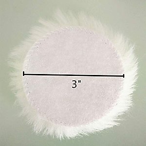INZOEY Sheepskin Wool Polishing Pad 3 Inches Soft Buffing Pads with Hook and Loop Back Wool Cutting Pad for Car, Furniture, Glass and So On (Pack of 10)