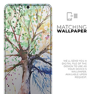 DesignSkinz Watercolor Vivid Tree Protective Vinyl Decal Wrap Skin Cover Compatible with The Samsung Galaxy S20 (Screen Trim & Back Glass Skin)