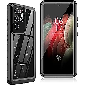 Oterkin for Samsung Galaxy S21 Ultra Case,S21 Ultra Waterproof Case with Built-in Screen Protector Dustproof Shockproof 360 Full Body Underwater Case for Samsung S21 Ultra 5G 6.8inch (2021) Black