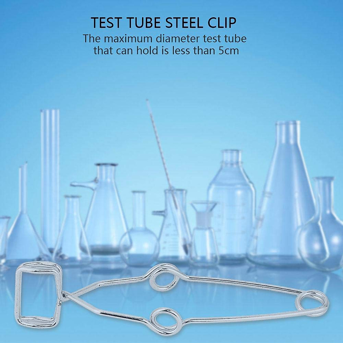 5pcs Spring Steel Test Tube Clip Clamp Labs with Finger Grips Laboratory Experiment Testing Holder Tool,14.5cm / 5.7inch