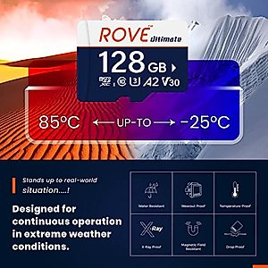 ROVE Ultimate Micro SD Card microSDXC 128GB Memory Card with USB 3.2 Type C Card Reader 170MB/s C10, U3, V30, 4K, A2 for Dash Cam, Android Smart Phones, Tablets, Games