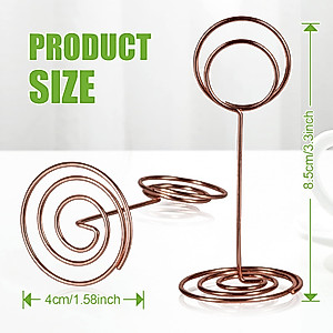 Table Number Holders, Simple Table Sign Stand Place Card Holder, Delicate Table Name Card Holder, Reusable Table Picture Memo Note Holder for Wedding Birthday Party Restaurant (6pcs, Rose Gold)