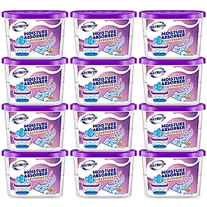NATRUTH Moisture Absorbers With Lavender Scent,10.5OZ*12-Pack Portable Closet Dehumidifier, Odor Eliminator Absorber Bucket,Humidity Absorber,Cleaner Air Dehumidifier for Closet,Bathrooms, Boats