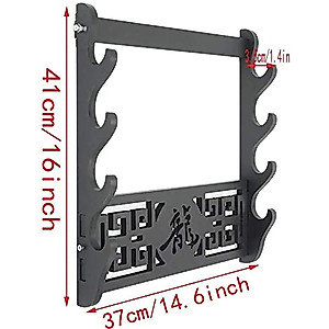 LUCKNIGHT Display Stand 4 Layer Sword Holder Wall- Mounted Sword Stand Hanger Samurai Sword and Tanto Standard Swords Display Rack Sword Stand