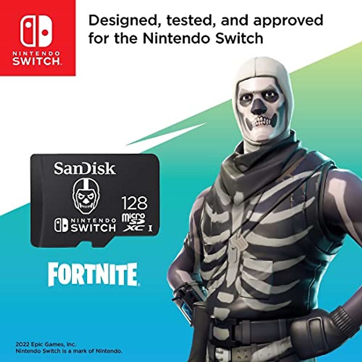 SanDisk 128GB microSDXC Card Licensed for Nintendo Switch, Fortnite Edition - SDSQXAO-128G-GN6ZG