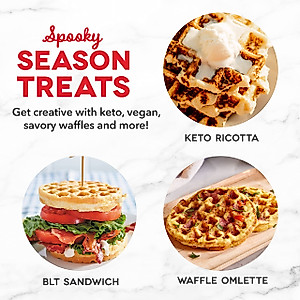 Dash Mini Waffle Maker (2 Pack) for Individual Waffles Hash Browns, Keto Chaffles with Easy to Clean, Non-Stick Surfaces, 4 Inch, Halloween, Black and Orange