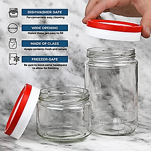 Tribello Wide Mouth Mason Jars 14 Oz, 4-Pack Glass Canning Jars Featured With Plastic Rubber Airtight Lids For Meal Prep, Food Storage Overnight Oats, Jelly, Dry Food Canning, and Homemade Yogurt