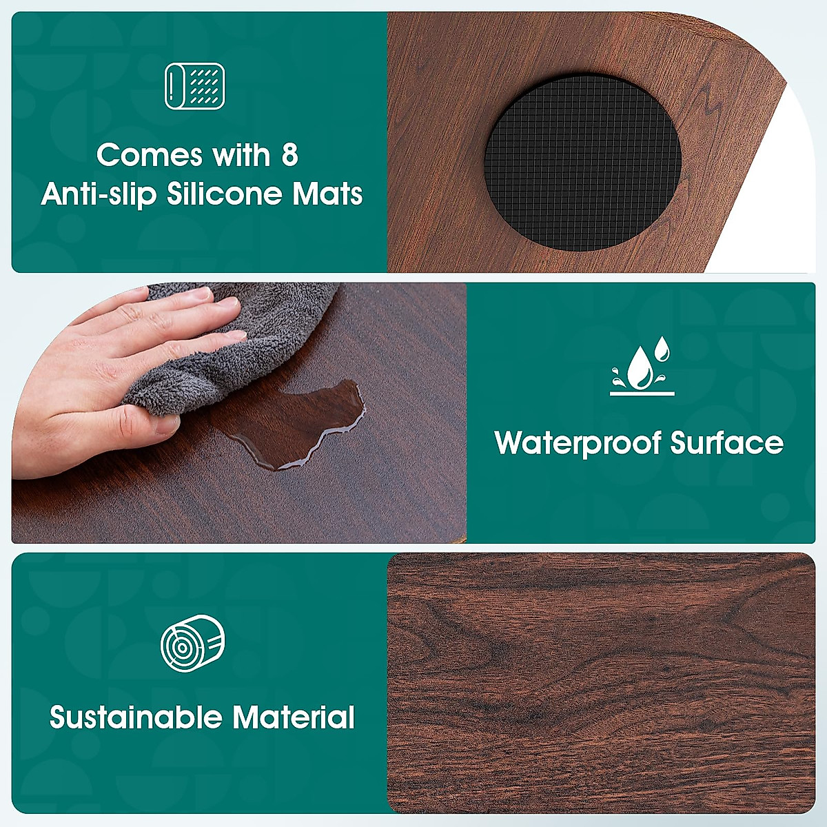 Washer Dryer Countertop, 27.5" Depth x 54" Width, Washer Dryer Wood Top for Laundry Room Organization, Particle Board Countertop with Edge Rails (Oak)