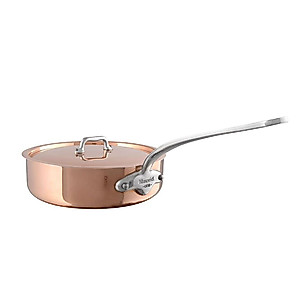 Mauviel Made In France M'Heritage Copper M150S 6111.25 3-1/5-Quart Covered Saute Pan, Cast Stainless Steel Handles.