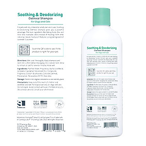 Veterinary Formula Smart Coat Complex Soothing and Deodorizing Oatmeal Shampoo for Dogs, 17 Fl oz – Baking Soda Eliminates Odors, Aloe Vera & Oatmeal Cleanse and Hydrate Skin – Long-Lasting Fragrance
