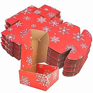 Green Recyclable Cardboard Small Gift Mailer Boxes for Shipping Packaging Craft Gifts Giving Products (Red and White, 4 x 4 x 2 Inch)