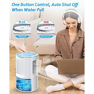 LONONEN Dehumidifiers - 5000 Cubic Feet Upgraded Large Dehumidifiers for Home Basements with Drain Hose, 61 oz Quiet Portable Dehumidifier Small for Room Bathroom Bedroom Closet RV Up to 450 Sq ft