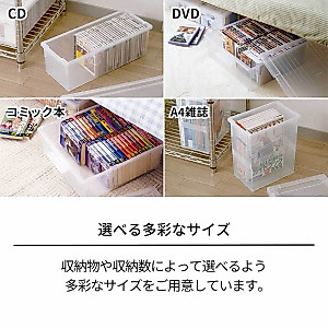 Tenma Disc Storage Box, CD Storage Box, Set of 3, Clear, Approx. 5.9 x 6.9 x 17.7 inches (15 x 17.5 x 45 cm)