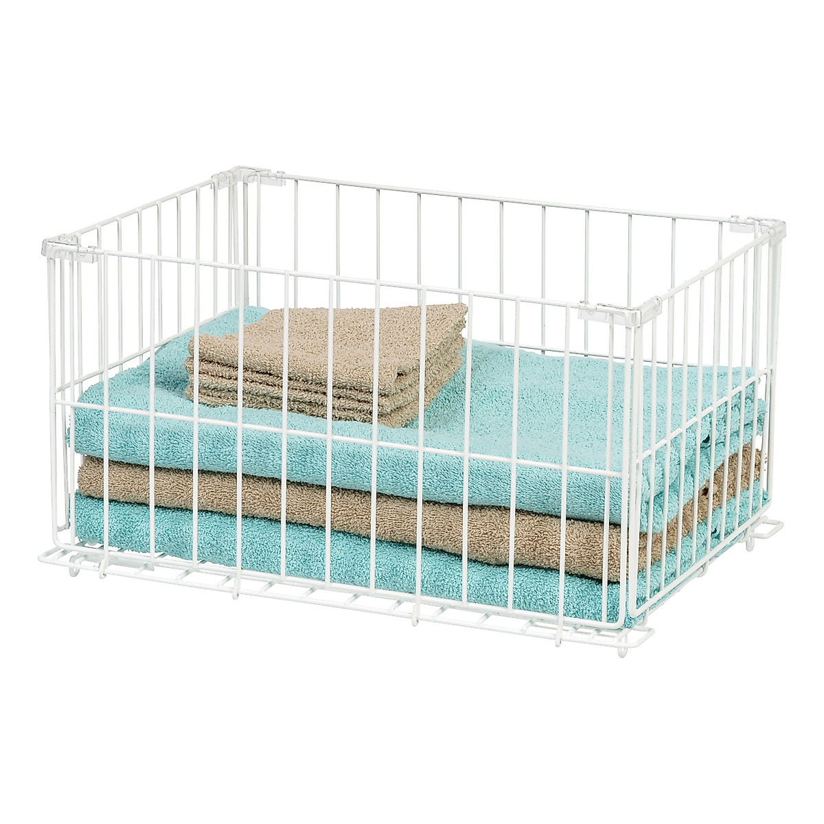 IRIS USA WCO-M Modular Wire Stacking Storage Container, Medium