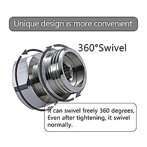 G-Sunny Garden Hose Swivel Adapter, 3/4" GHT Solid Brass Hose Connectors Adapters,3/4 GHT Female x 3/4 GHT Male Hose Adapter