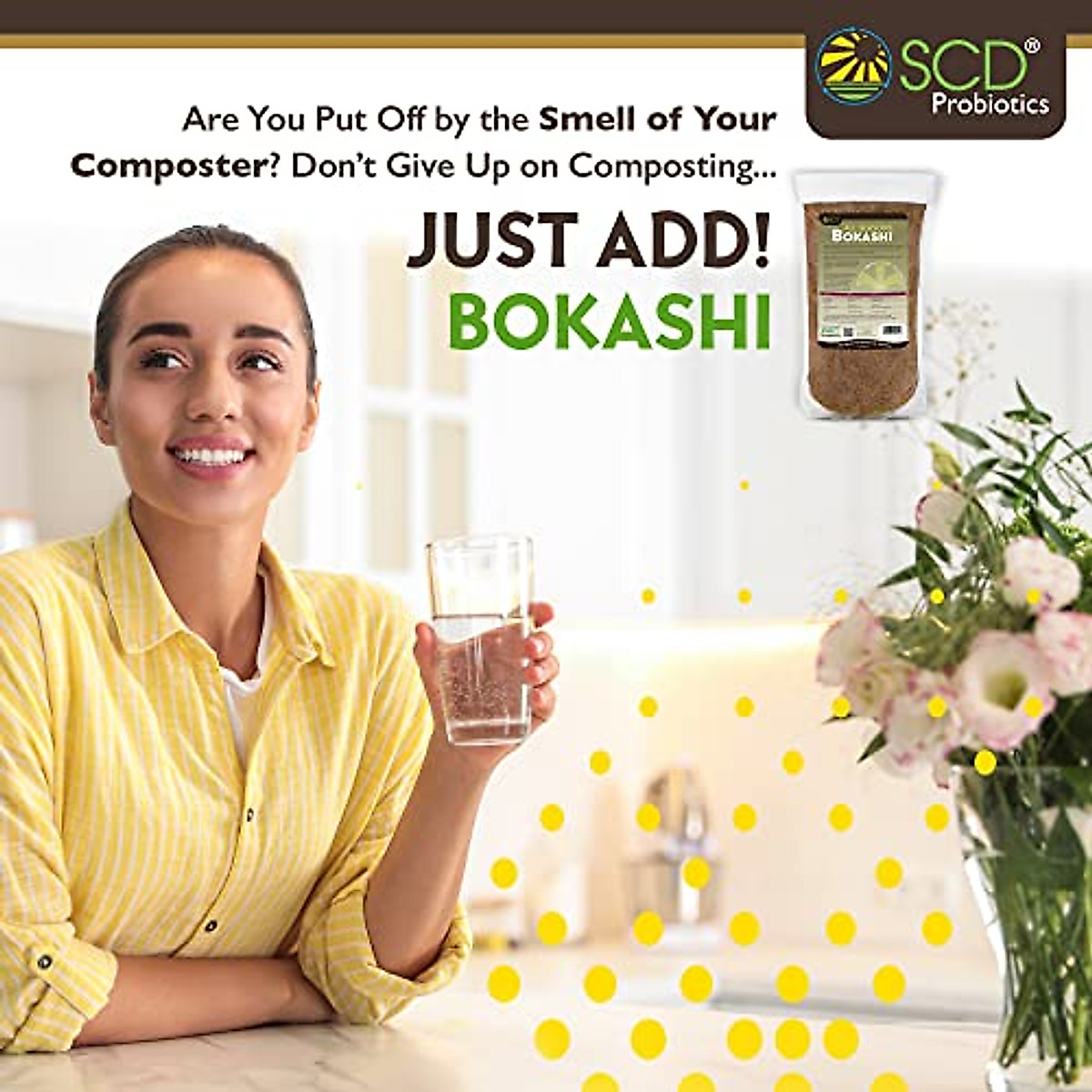 All Seasons Bokashi Compost Starter 5 lbs (2 Gallon) - Dry Bokashi Bran for Kitchen Compost Bin - Compost Food & Pet Waste Quickly & Easily with Low Odor by SCD Probiotics