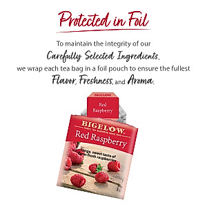 Bigelow Tea Red Raspberry Herbal Tea, Caffeine Free Tea with Red Raspberries, Apples and Elderberries, 20 Count Box (Pack of 6), 120 Total Tea Bags