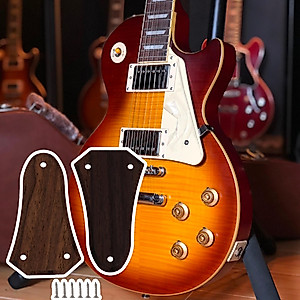 BQLZR Rosewood Guitar Ebony Truss Rod Covers, Both Were Rosewood Beveled Edges, Pre-Drilled Holes (Hole spacing is 40mm and 18mm), 6 Silver Screws Included Pack of 2