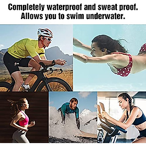 Pinetree Bone Conduction Headphones, Swimming Headphones IP68 Waterproof Earphones for Swimming, Open Ear Bluetooth Wireless Earphones with 8GB Memory for Running, Diving, Cycling,Swimming