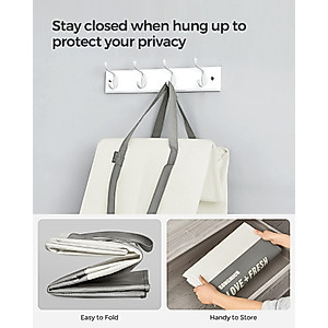 SONGMICS Laundry Baskets, Laundry Hamper with 2 Compartments, 23.8 Gallon (90L) Set of 2 Collapsible Water-Repellent Clothes Hampers, Tall Laundry Bag for Bedroom Bathroom, Dark Gray ULCB209G22