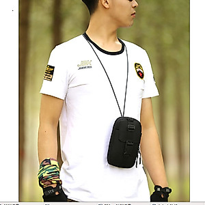 Tactical MOLLE Pouches Attached Utility Pouches Small Multipurpose Tactical Belt EDC Gadget Gear Belt - Black