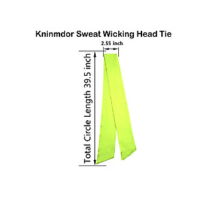 Neon Green Head Tie, Tennis Headband Tie Back, Sweat Wicking Quickly Dry Hair Band for Men Women Kids Girls Boys, Sweatband Head Wraps for Tennis, Basketball, Running, Workout