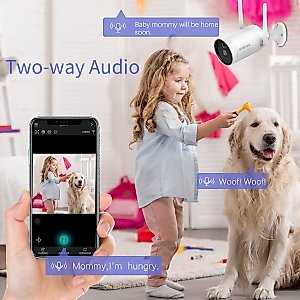 《 Two-Way Audio & Truly Wireles》 Outdoor Solar Powered Rechargeable Battery Camera, Surveillance WiFi Camera with Solar Panel, Security Home IP Camera, PIR Motion Detection, Waterproof, Night Vision