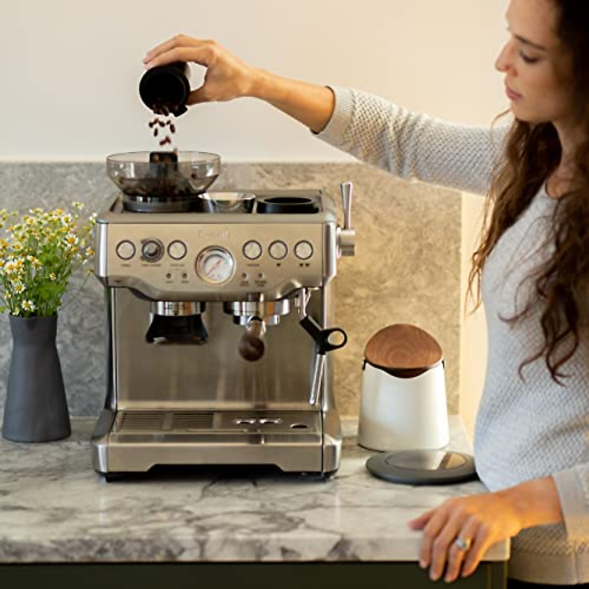 Crema Coffee Products | 54mm Dosing Cup | Black | 100% Stainless Steel with Non-Stick Food Grade Coating | Espresso Coffee Dosing Cup | Fits 54mm Breville Portafilters