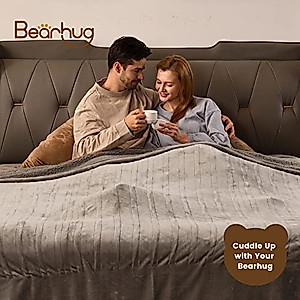 Bearhug Electric Blanket King Size 100" x 90", Dual Controller Heated Blanket, Velvet & Sherpa, 10-Heat Levels & 1-12H Auto Off, 5 Year Warranty, Over-Heat Protect, ETL, Machine Washable
