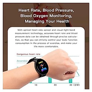 Viflosae 1.44-Inch Color Round Screen Smart Watch, Fashion Round Screen Health Data Recording Function Caller Id Watch, High Sensitivity, Single Button Control (Black)
