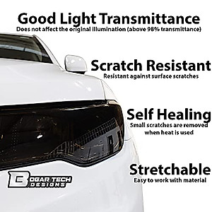 BOGAR TECH DESIGNS - Precut Complete Head Light Tail Light Tint Kit Compatible with Honda Accord 2018-2022, Dark Smoke