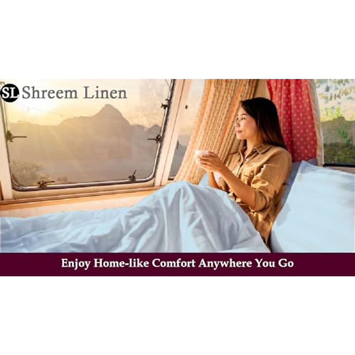 Microfiber RV Sheet Sets, 30x80 Bunk, Light Blue Solid, RV Bed Sheets for Campers, RV's & Travel Trailers Fit Mattress up to 8 Inch deep Motorhome RV Camping Sheets