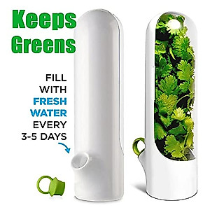 LIANGLIDE Fresh Herb Keeper,Herb Saver for Refrigerator,Herb Saver Pod,Vegetable Preservation Bottle,Keep Fresh Cup for Cilantro,Mint,Parsley,Asparagus,Keeps Greens Fresh for 2-3 Weeks