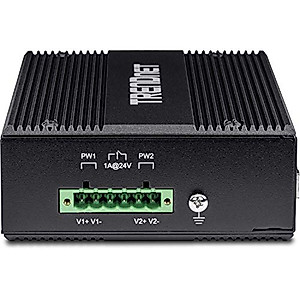 TRENDnet 8-Port Hardened Industrial Unmanaged Gigabit 10/100/1000Mbps DIN-Rail Switch w/ 8 x Gigabit PoE+ Ports, TI-PG80B, 24 – 56V DC Power inputs with Overload Protection, Lifetime Protection
