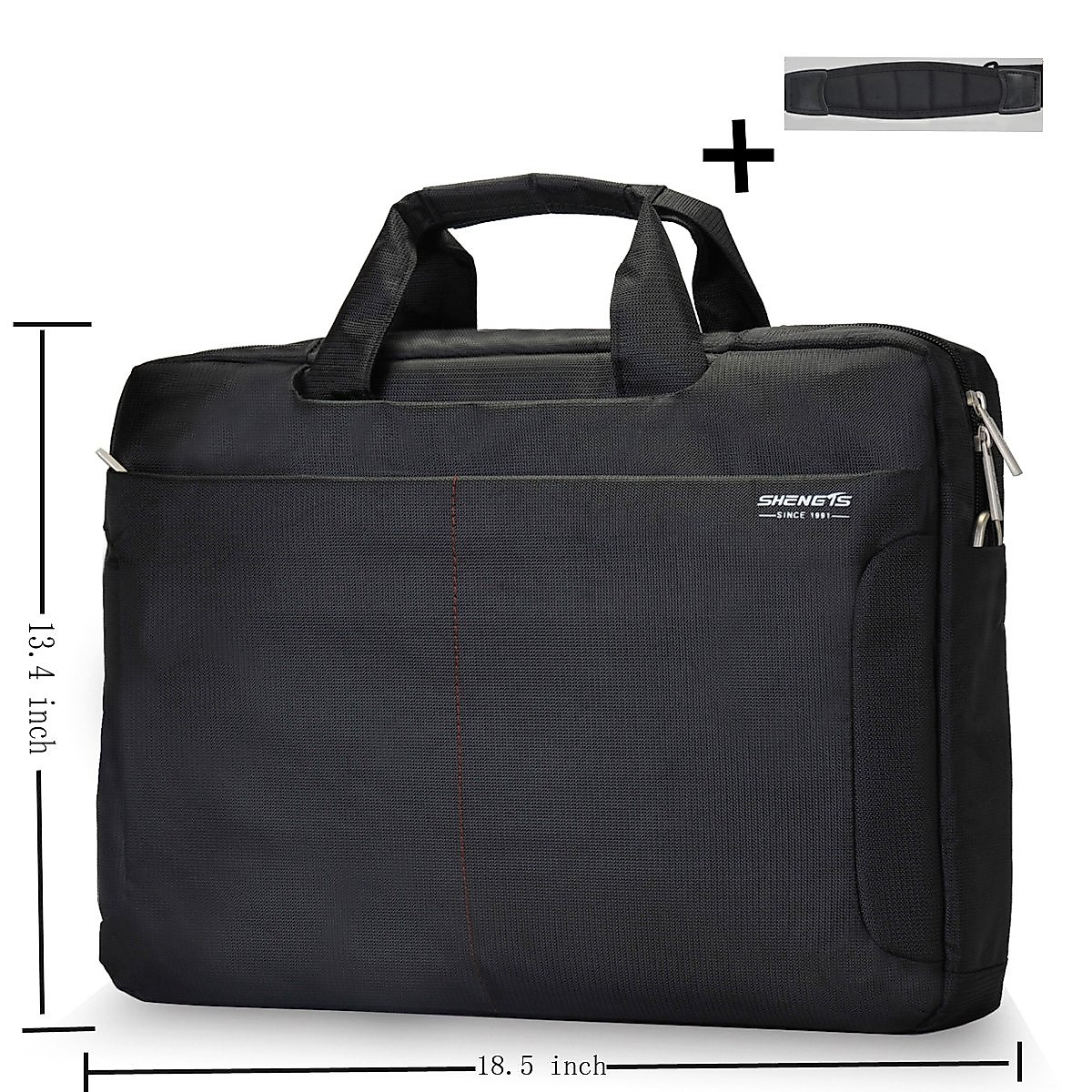 18 Inch Laptop Bag Briefcase Case fits up to 18.4 Inches Notebook Computer Waterproof Shockproof for Men Black