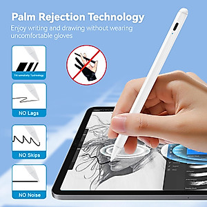 iPad Air 5th Generation Pencil Apple iPad Pen 9th Generation with Palm Rejection Active Stylus Pen for iPad Air 5th/4th,iPad Pro 12.9/11 Inch,iPad 10th/9th/8th/7th/6th,iPad Mini 6 Pencil White