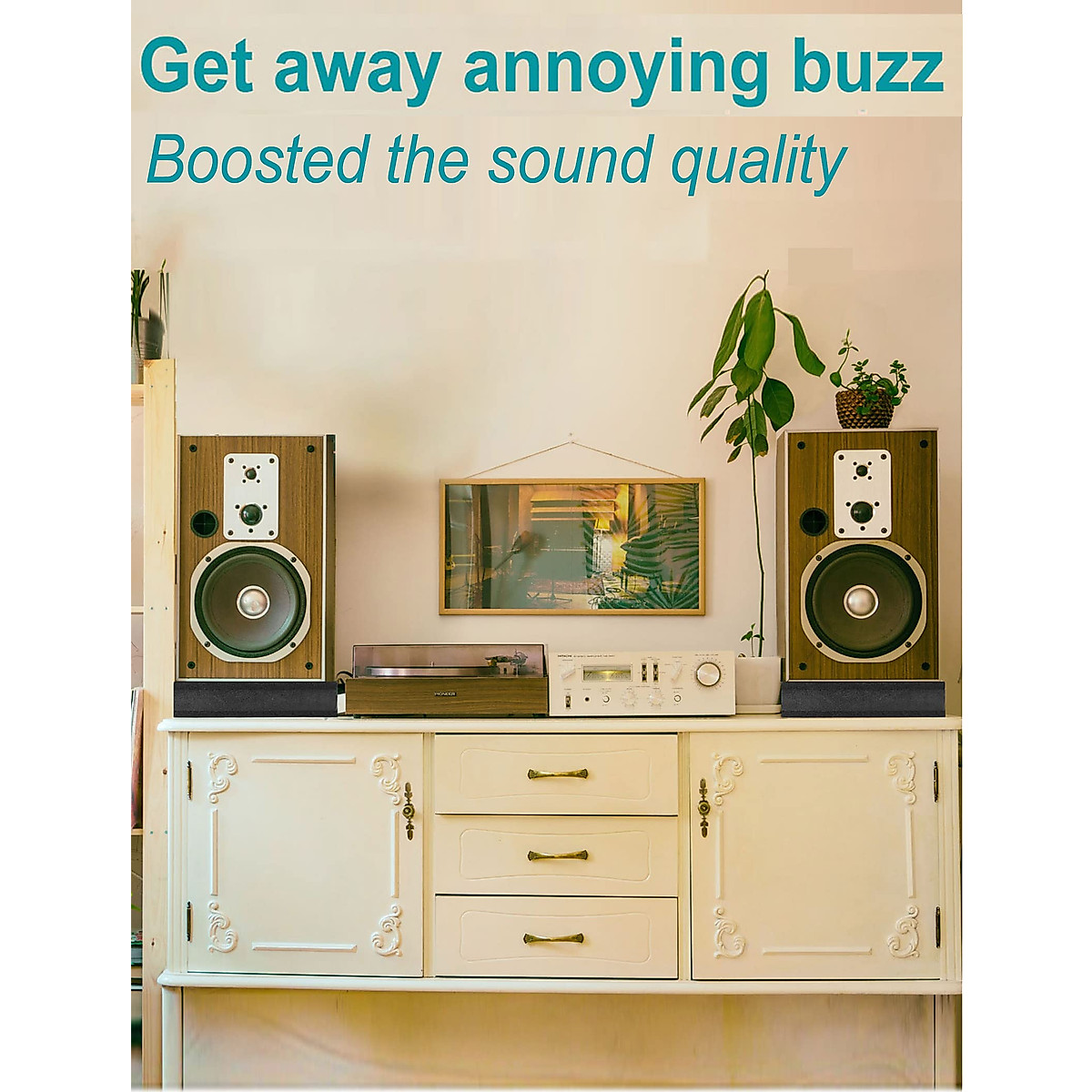 2-Pack for 8''- 10'' Studio Monitor Noise Isolation Pads Subwoofer Platform Speaker Riser 3-Layer Acoustic Stand Foam Stereo Vibration Isolation Stabilizer Base (15.5'' x 13'')