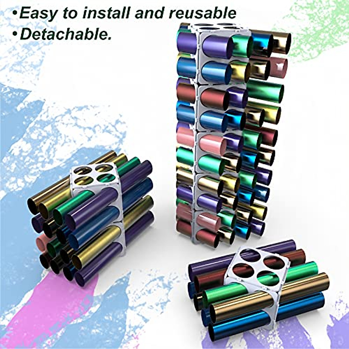 Vinyl Roll Holder, Vinly Storage Organizer, Craft Storage up to 40 Vinly Rolls, Vinyl Organizing System, 24 Pcs