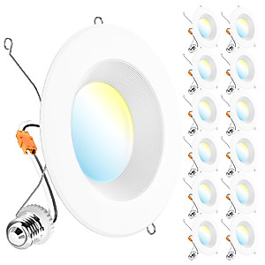 Sunco 12 Pack 5/6 Inch LED Can Lights Retrofit Recessed Lighting Selectable 2700K/3000K/3500K/4000K/5000K Dimmable Baffle Trim 13W=75W 965 LM Replacement Conversion Kit UL