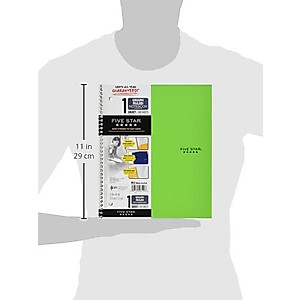 Five Star Spiral Notebooks, 6 Pack, 1-Subject, Graph Ruled Paper, 11" x 8-1/2", 100 Sheets, Assorted Colors Will Vary (73549), 6 Count (pack of 1)