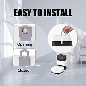 10 Pcs Roborock S7 Maxv Ultra Dust Bags, Roborock Dust Bag Reusable Compatible w/Roborock Q5/Q5+/Q7/Q7+/Q7 Max+/S7 MAXV/T8/G10S/G10SPRO Vacuum Self-Empty Dock, Troborock S7 Pro Ultra Accessories
