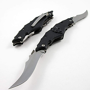 Szco Supplies Black Skull Folding Knife