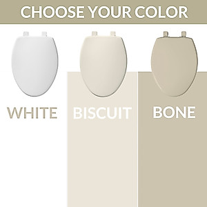 BEMIS 7300SLEC 346 Toilet Seat will Slow Close and Removes Easy for Cleaning, ELONGATED, Biscuit/Linen