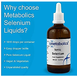 Ionic Selenium Supplement 100ml | Contains Selenium in The Form of Sodium Selenate | Easy to Consume Selenium Liquid | Only Active Ingredients & Purified Water