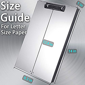 ROCOFF Metal Clipboard with Storage - Letter Size Aluminum Clipboards, Low Profile Clip Box Heavy Duty, Great for Office Jobsite or Classroom, Medical System, Law Enforcement, Single Compartment