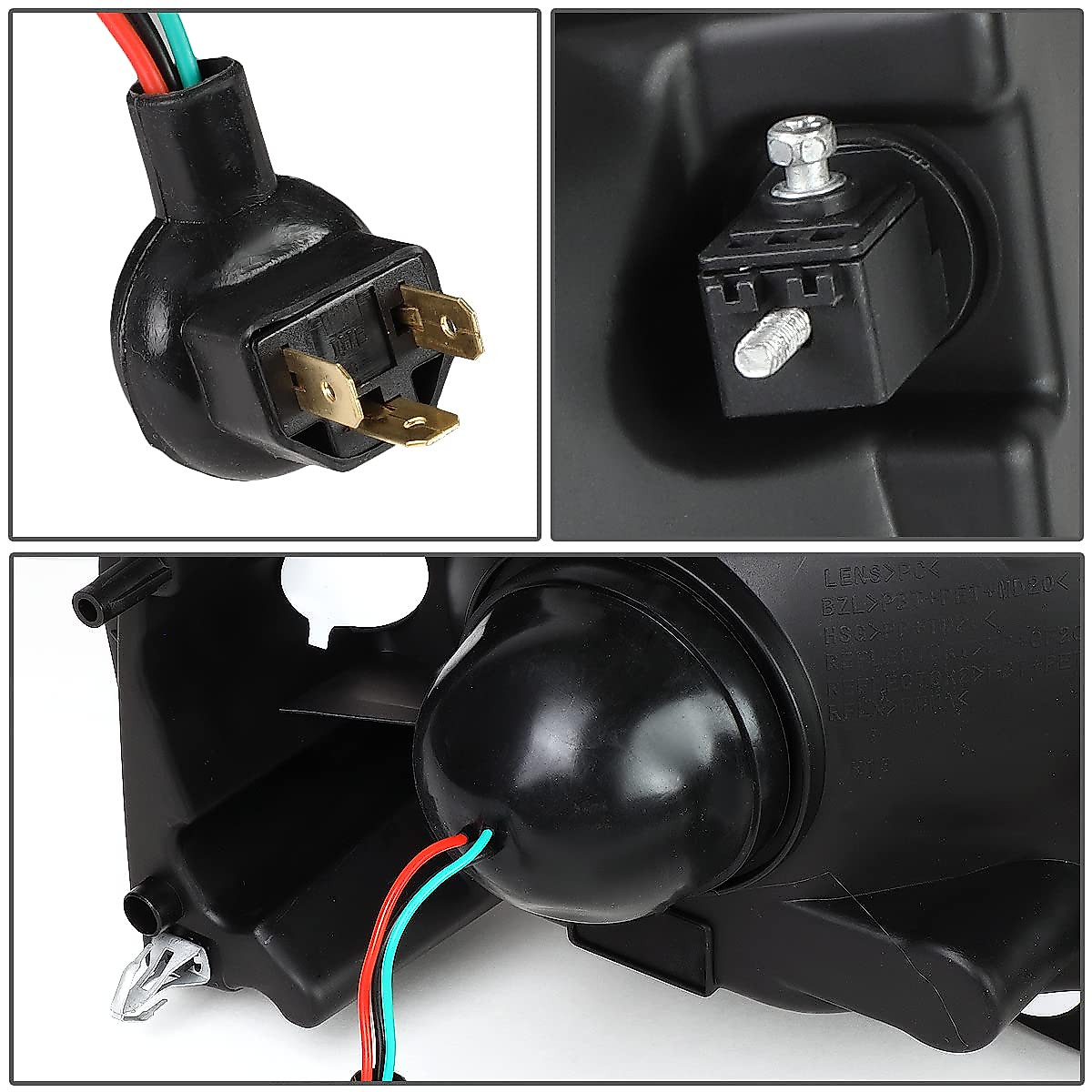 Auto Dynasty Halogen Model 3D LED DRL Projector Headlights Assembly Compatible with Ford Expedition 07-14, Driver and Passenger Side, Black Housing Amber Corner