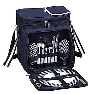Picnic at Ascot Original Insulated Picnic Basket/Cooler Equipped with Service for 2- Designed, Assembled & Quality Approved in the USA