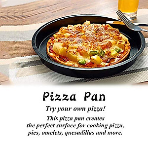 Air Fryer Accessories for Ninja Gourmia Cosori Phillips Gowise, Fit all 3.7QT-5.8QT, Set of 2 with 8 Inch Cake Barrel, Pizza Pan, Black Round