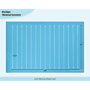 Full Line Stencil - 1" Parallel Lines Stencil, Template for Free Motion Quilting, Domestic Machine Quilting, Hand Quilting, or Long-Arm Quilting (30708)