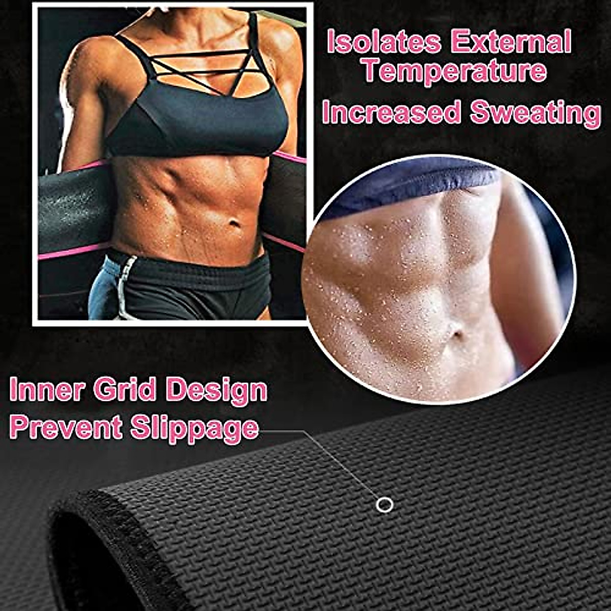 GULANNE Waist Trainer for Women & Man，Sweat Band Waist Trainer Belt，Waist Trimmer Weight Loss Workout Fitness Waist Wrap Belt (S)